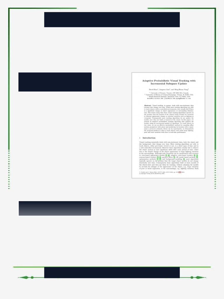 Adaptive Probabilistic Visual Tracking with Incremental Subspace Update ...