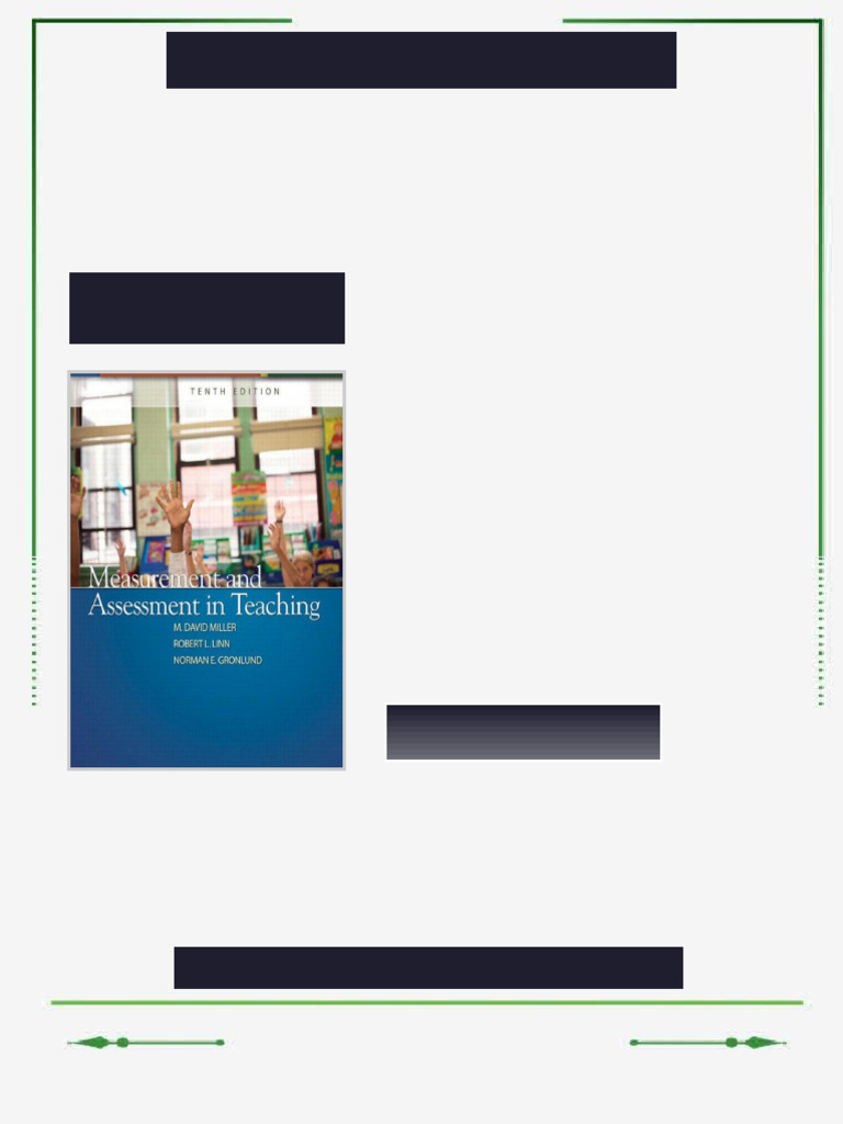 Measurement and Assessment in Teaching 10th edition by David Miller ...