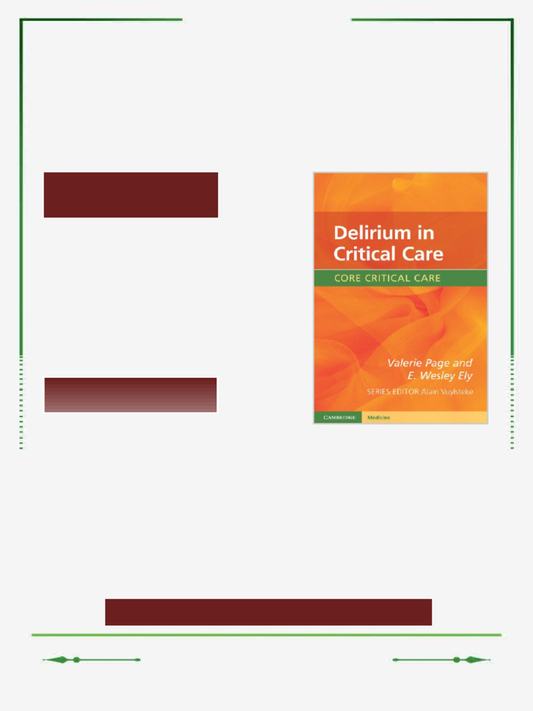 Delirium in Critical Care 1st Edition Valerie Page ebook formatted ...