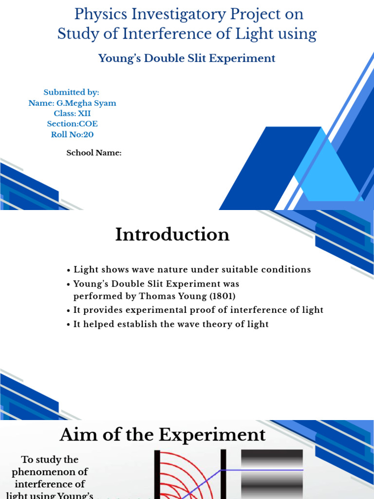 INVESTIGATORY PROJECT in PHYSICS a Physics Investigatory Project on ...
