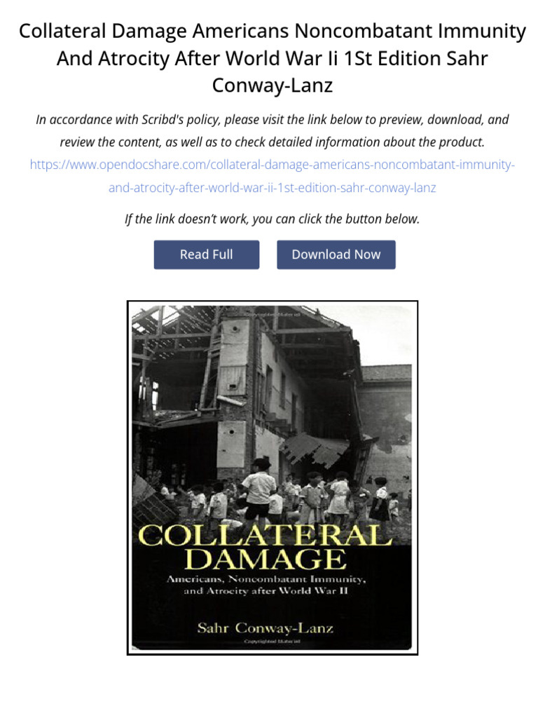 Collateral Damage Americans Noncombatant Immunity and Atrocity After ...