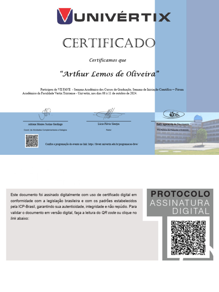 Certificado Fave-549869218 Assinado | PDF