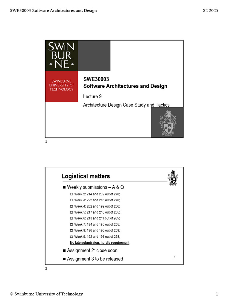 Lecture 9 - Architectural Design Case Study and Tactics-3 | PDF ...