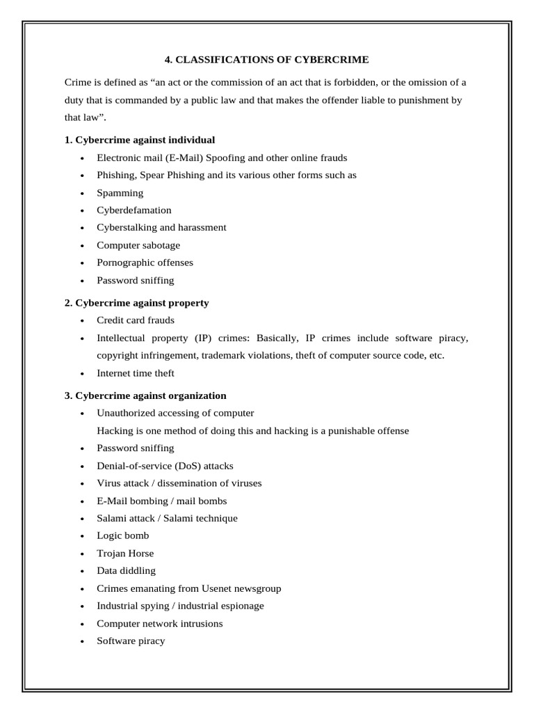 Types of Cybercrime Explained | PDF