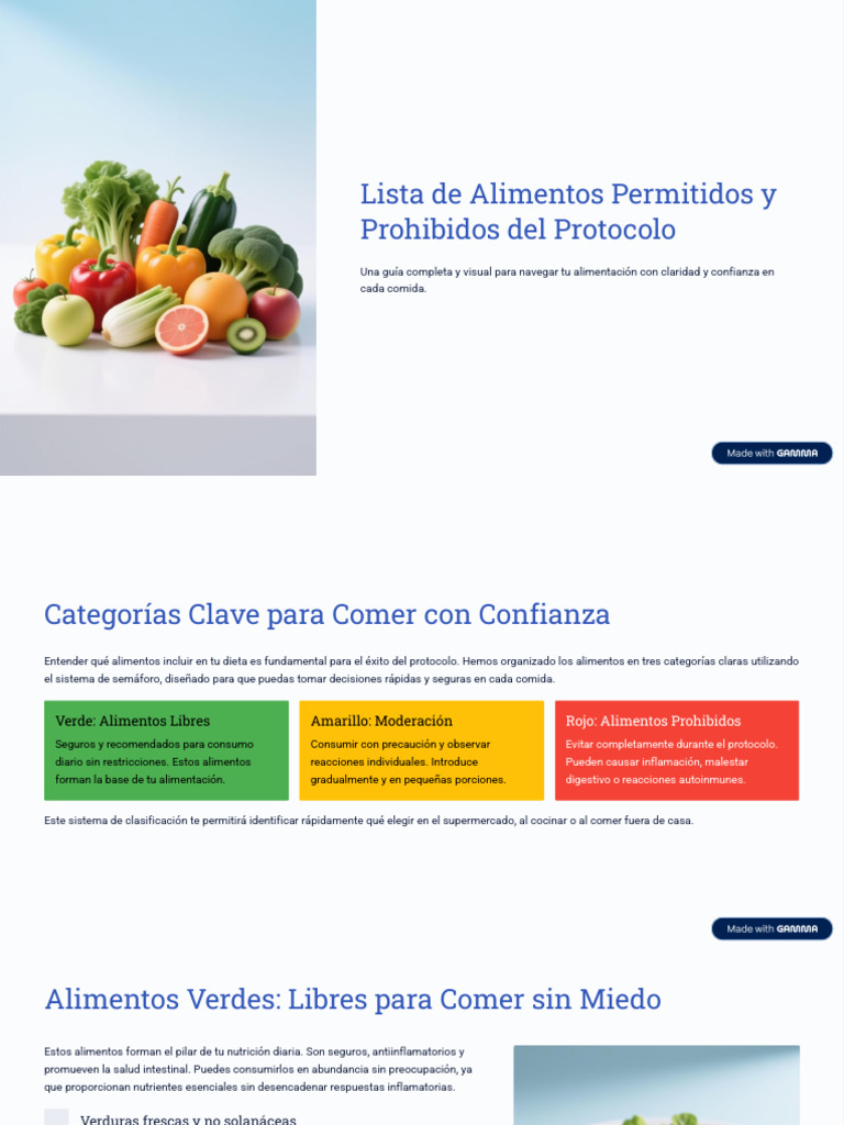 Lista de Alimentos Permitidos y Prohibidos Del Protocolo | PDF ...