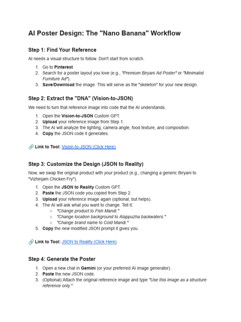 AI Poster Design- The -Nano Banana- Workflow | PDF