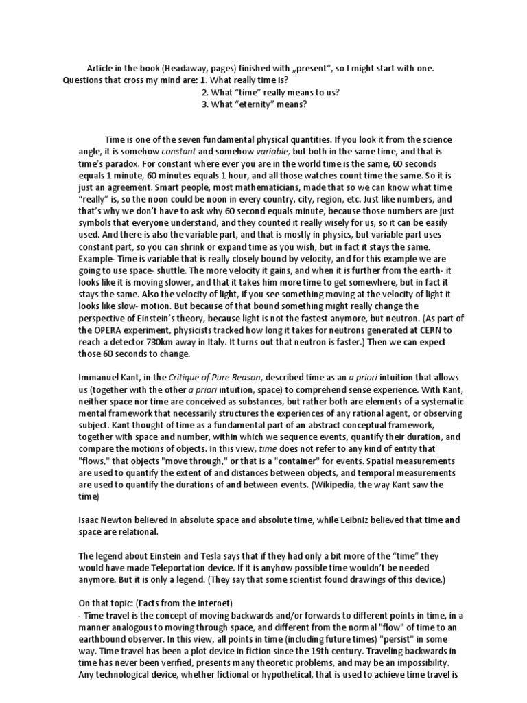 Time Travel Is The Concept of Moving Backwards And/or Forwards To ...