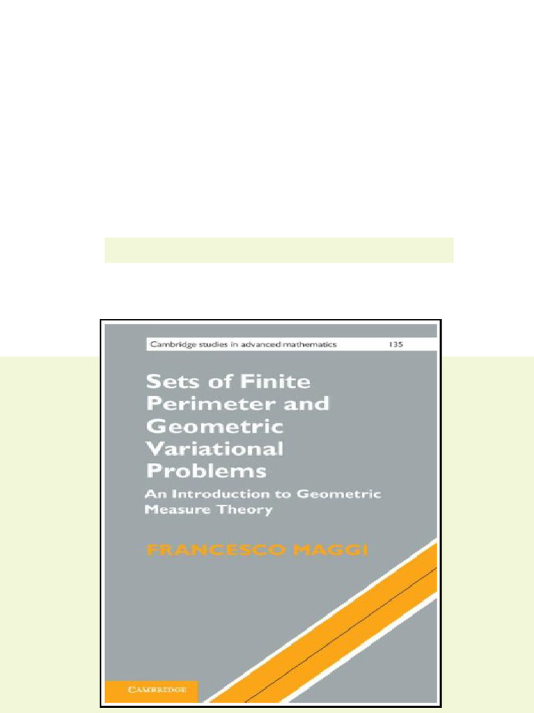 (Ebook) Sets of Finite Perimeter and Geometric Variational Problems: An ...
