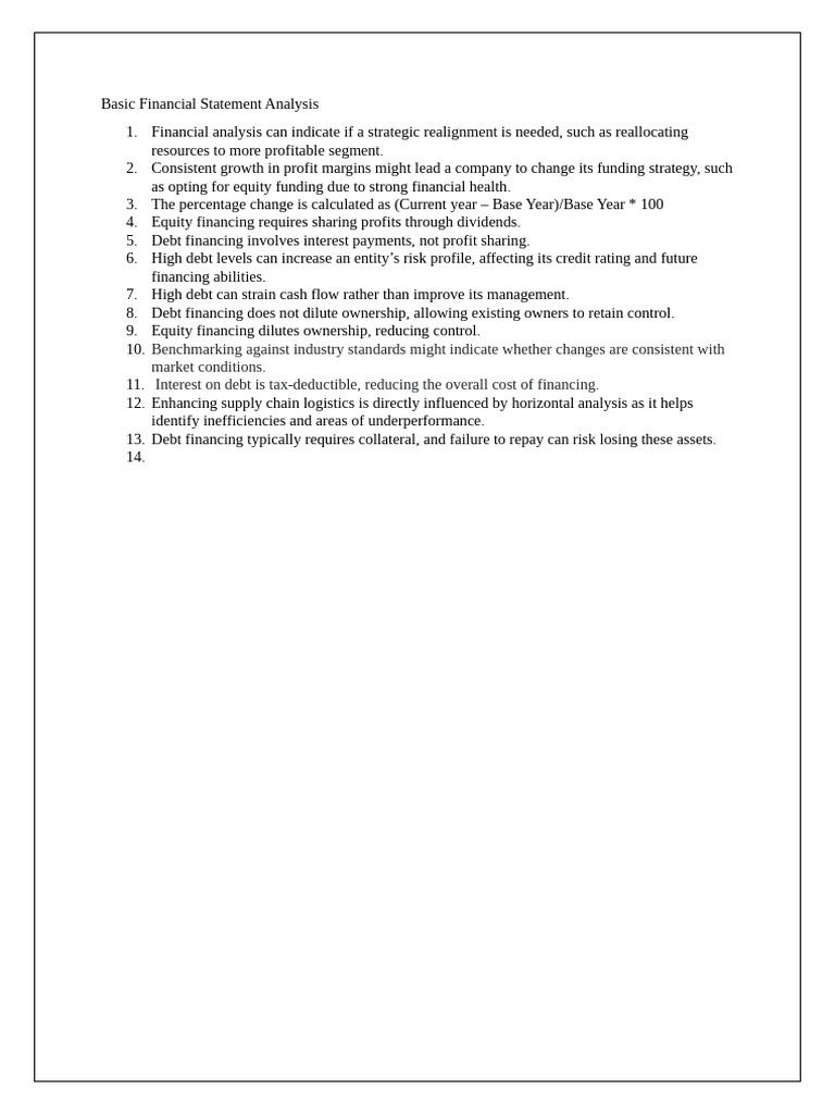 Basic Financial Statement Analysis | PDF