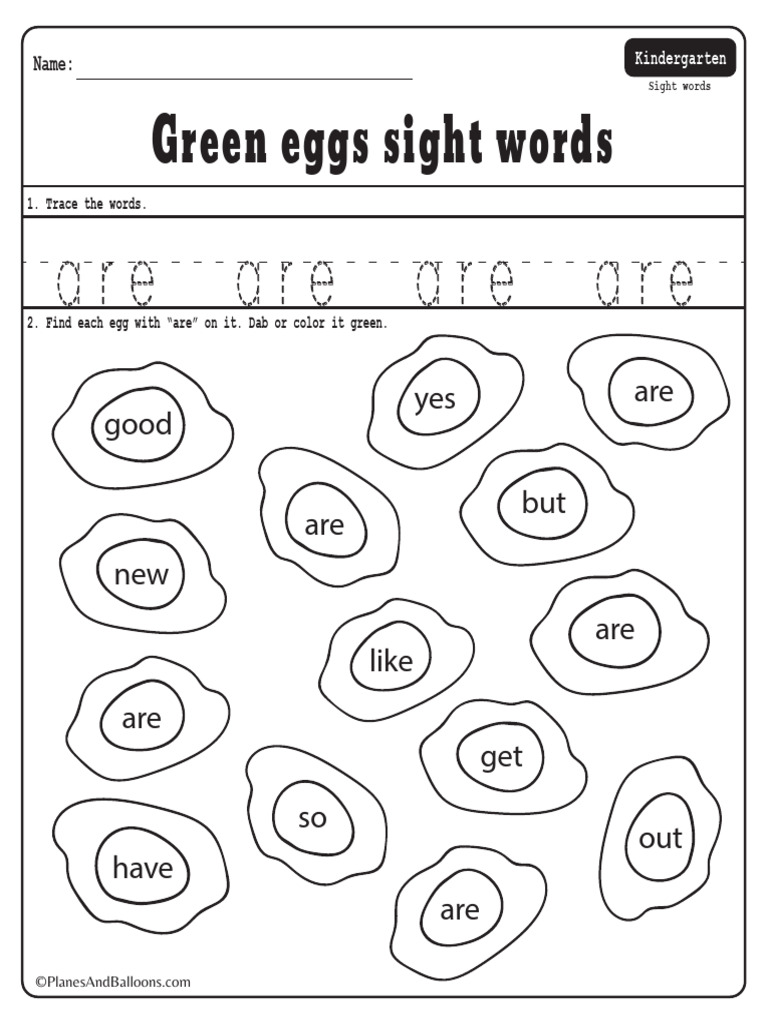 Green Eggs Sight Words | PDF