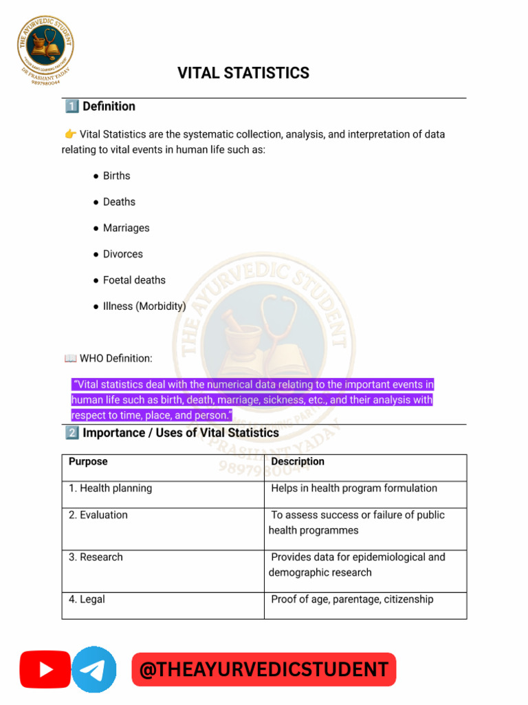 Vital Statistics | PDF