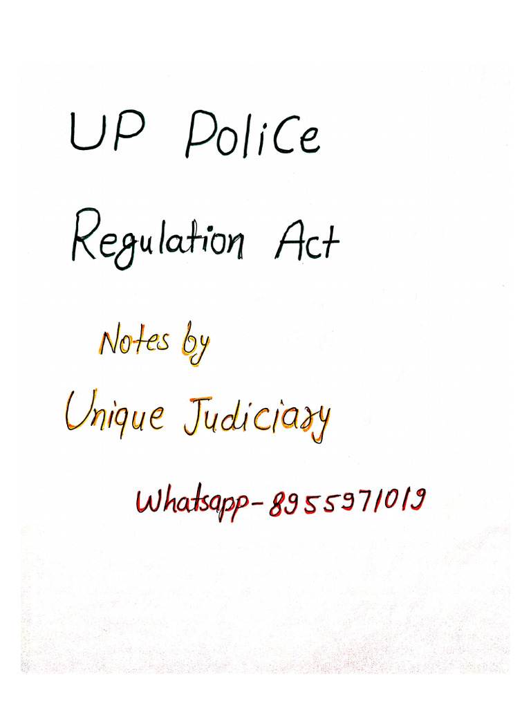 Up Police Regulation Sample | PDF