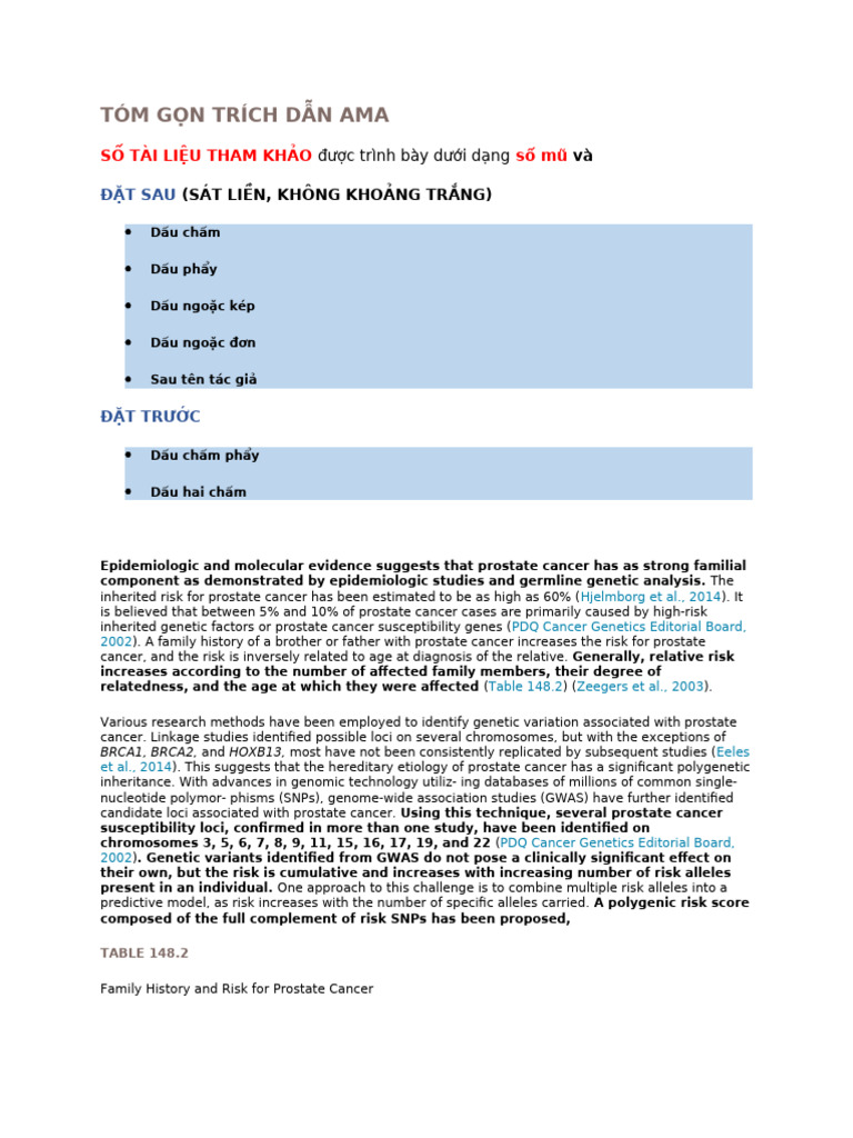 TÓM GỌN TRÍCH DẪN AMA | PDF | Genome Wide Association Study | Single ...
