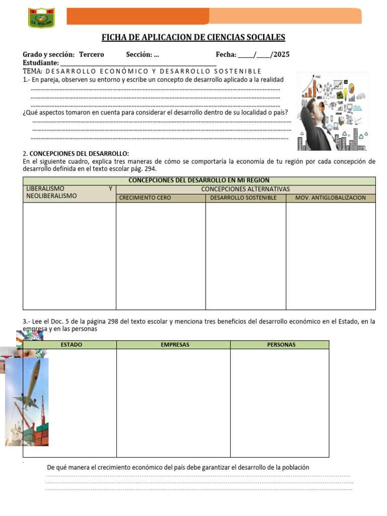 FICHA 34 CCSS 3° DESARROLLO ECONOMICO Y SOSTENIBLE (2) | PDF ...
