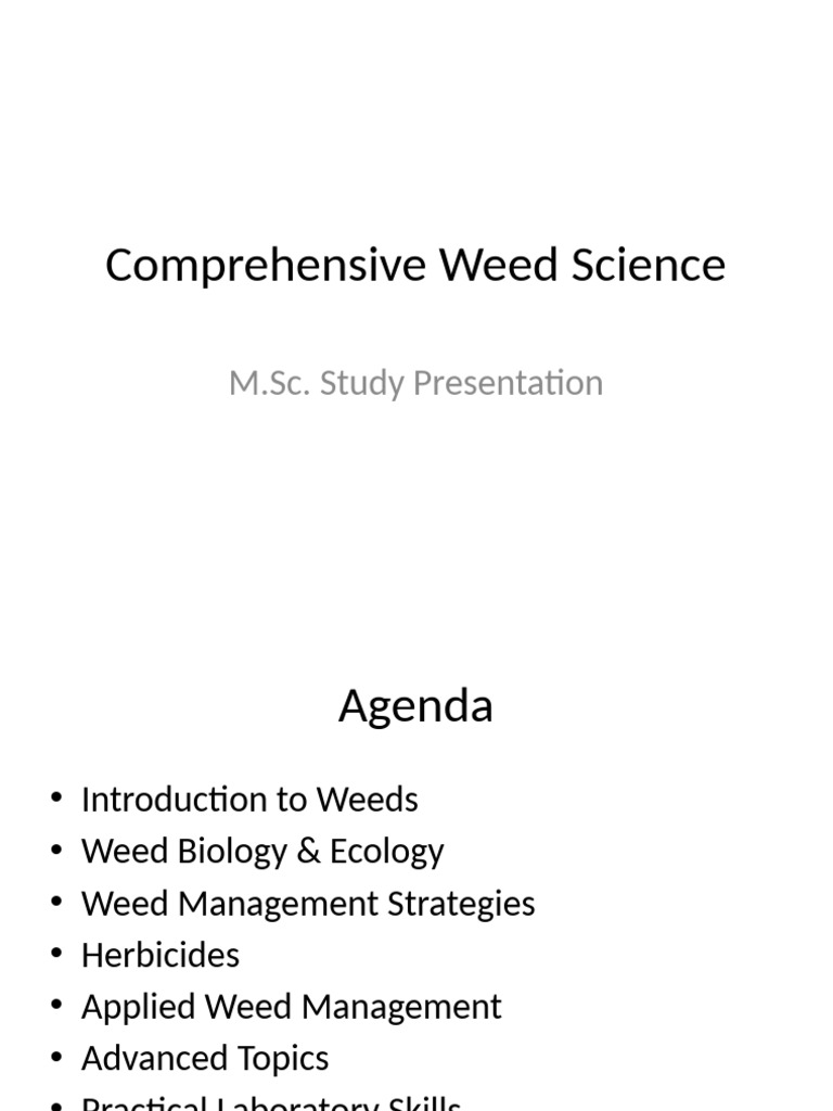 Advanced Weed Science Study Guide | PDF | Weed | Herbicide