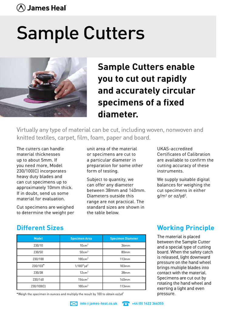 JH Sample Cutters Flyer | PDF