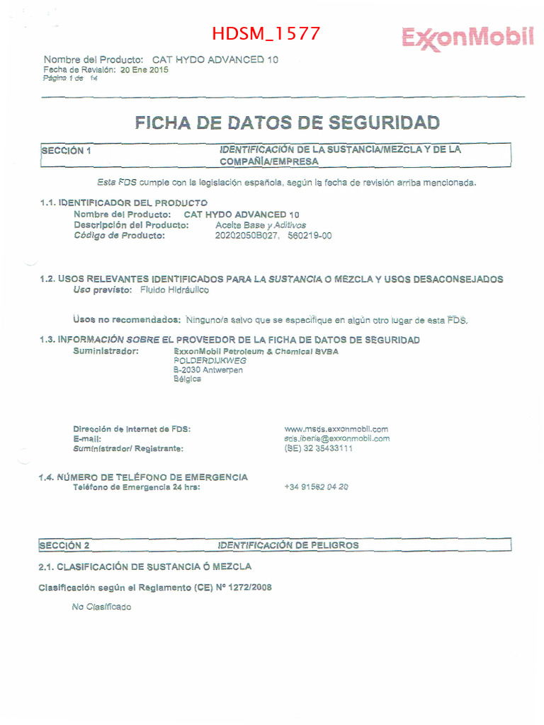 HDSM_1577_CAT HYDO ADVACED 10_20.01.2018 | PDF