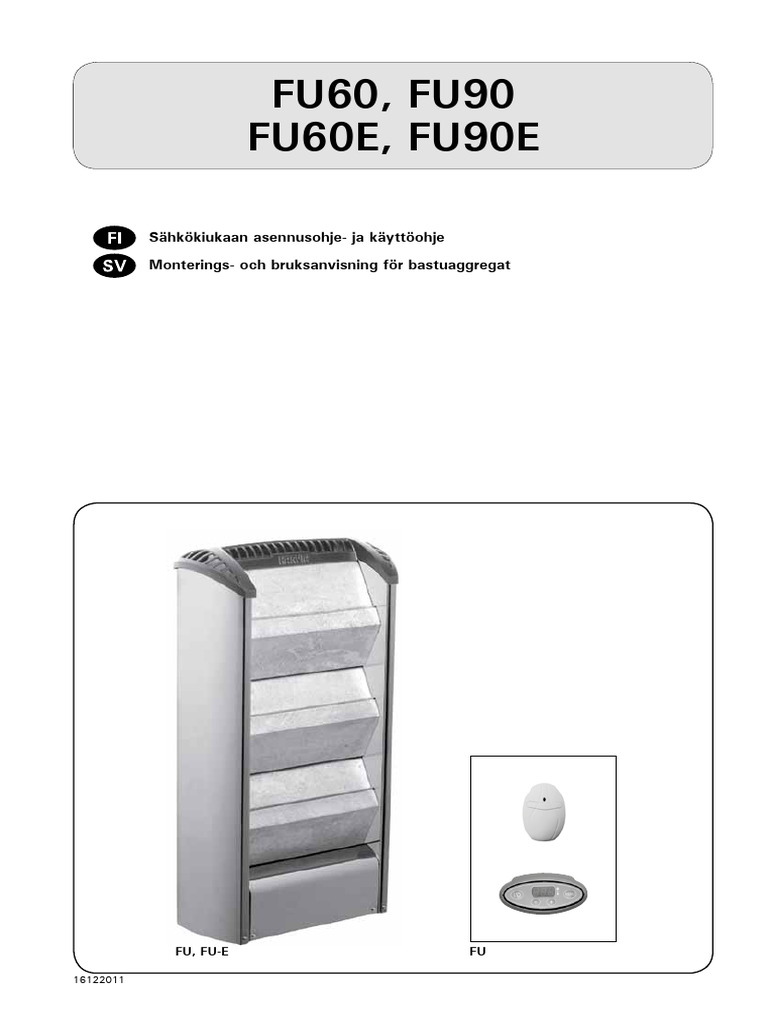 Operating-Installation Manual Suomi Harvia Fuga | PDF