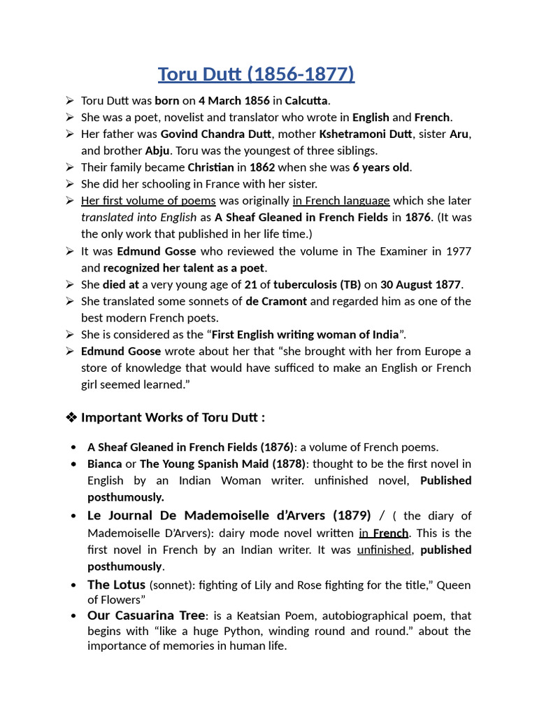 Toru Dutt | PDF