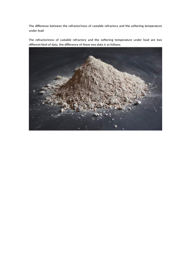 Refractoriness vs. Load Softening Temp | PDF | Refractory | Temperature
