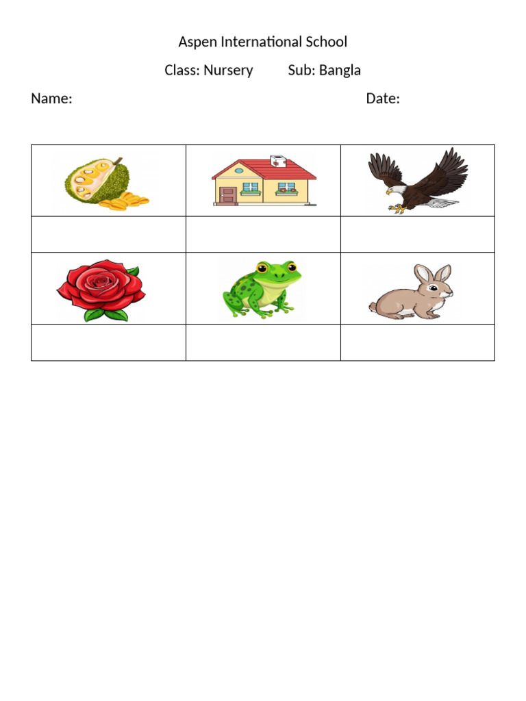 Aspen International School Nursery Bangla | PDF