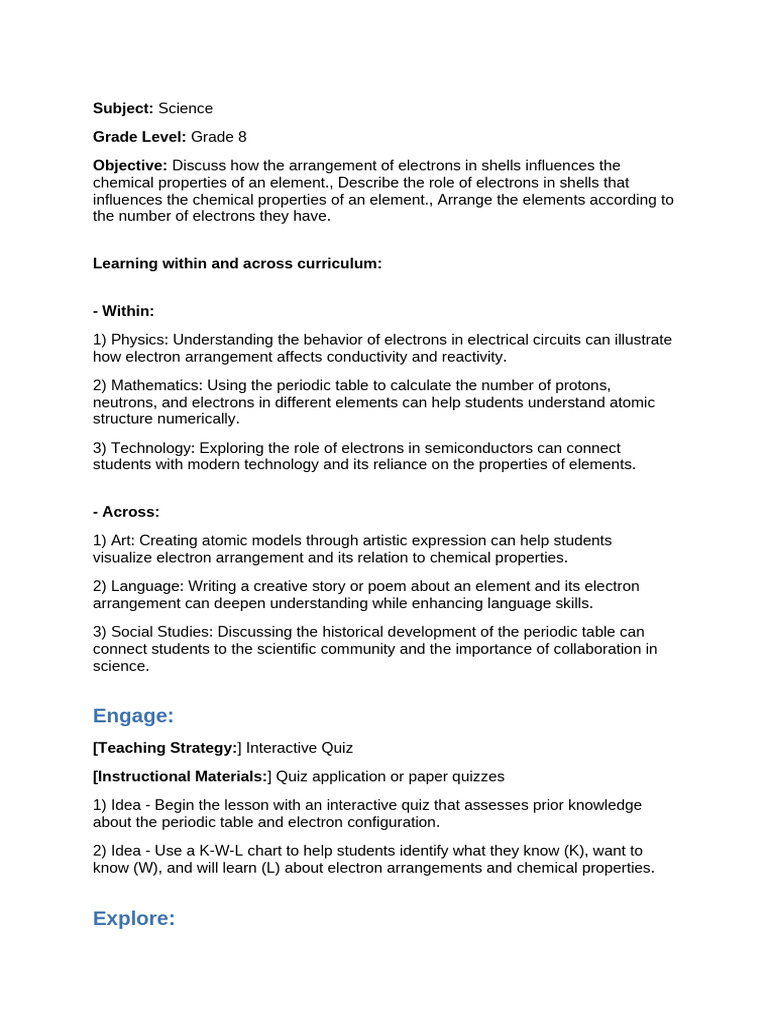lesson_plan_Science (4) | PDF | Chemistry | Periodic Table