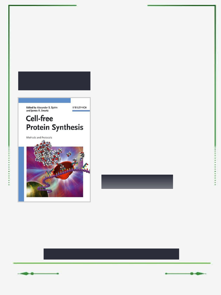 Cell free Protein Synthesis Methods and Protocols 1st Edition Alexander ...