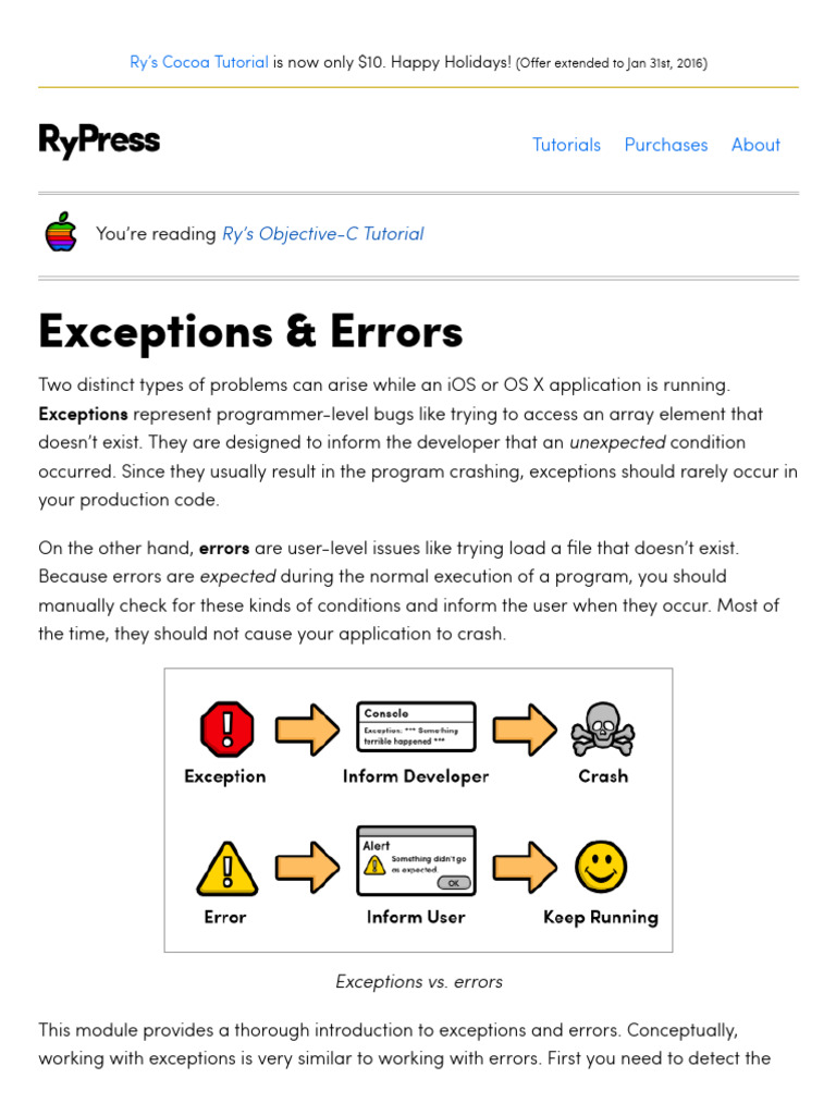 Objective-C Exception and Error Handling | PDF | Pointer (Computer ...