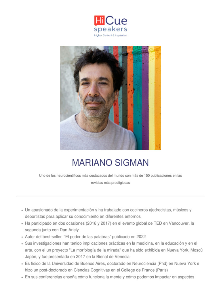 Sin Autor_2024 - MicroBiografía - Mariano Sigman | PDF | Aprendizaje ...