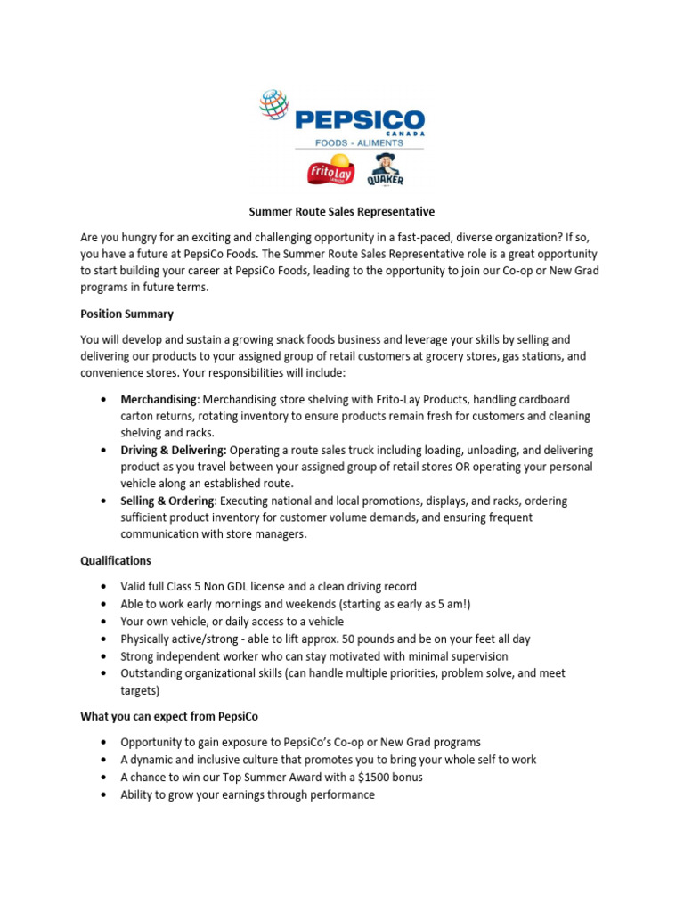 Summer Job Description | PDF | Merchandising | Business