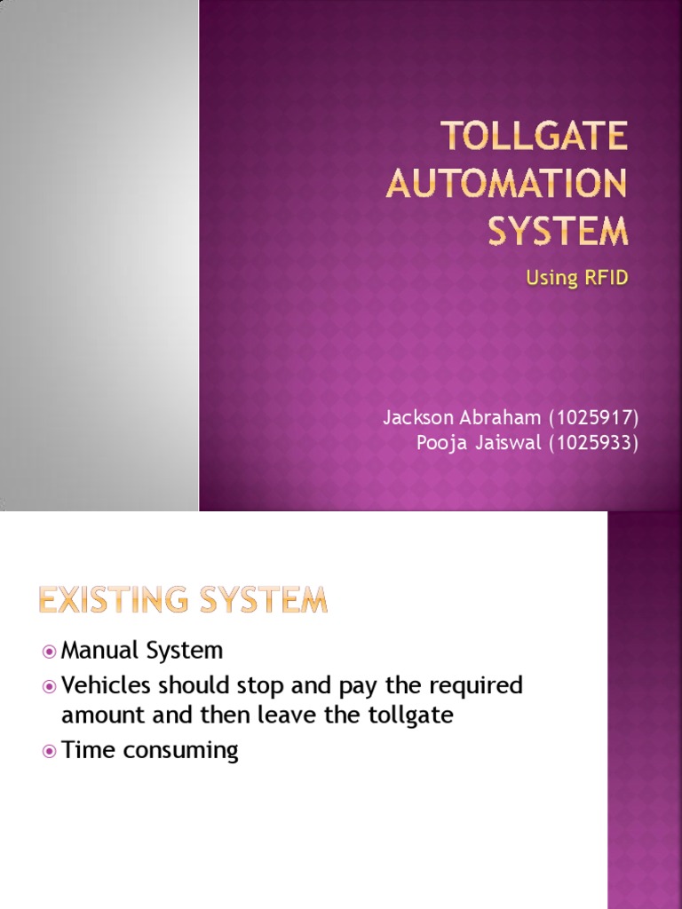 Tollgate Automation System Presentation | PDF
