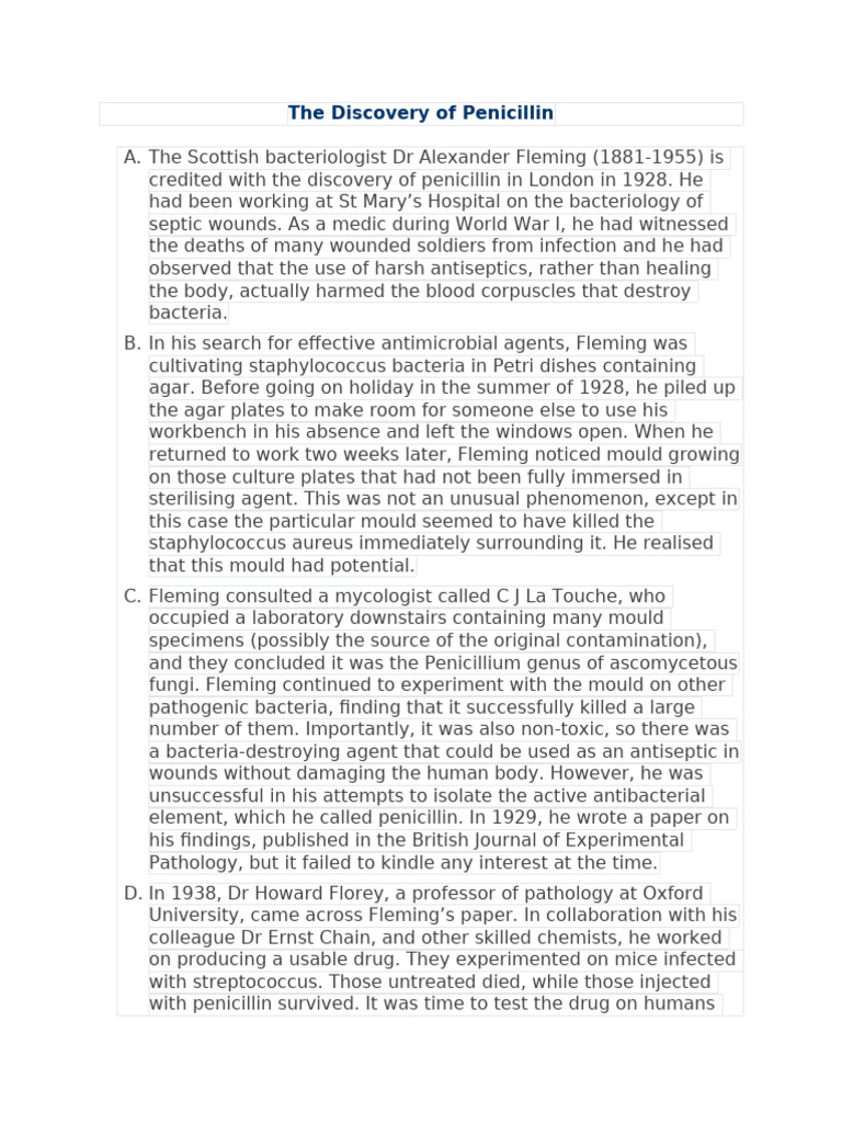 The Discovery and Impact of Penicillin | PDF | Penicillin | Microbiology