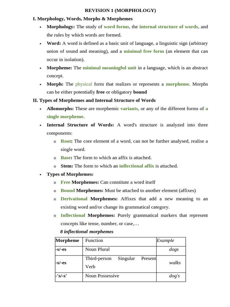 Nội dung ôn tập - Ss' handout | PDF | Verb | Adjective