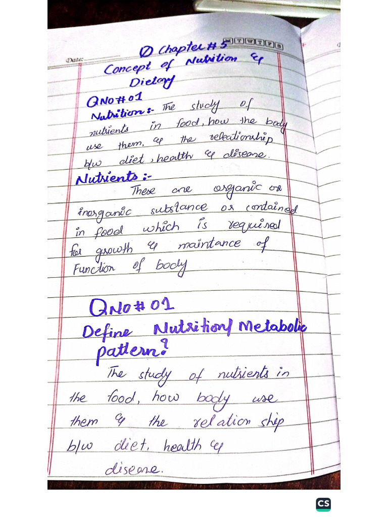 0FON Chapter #5 Concept of Nutrition | PDF