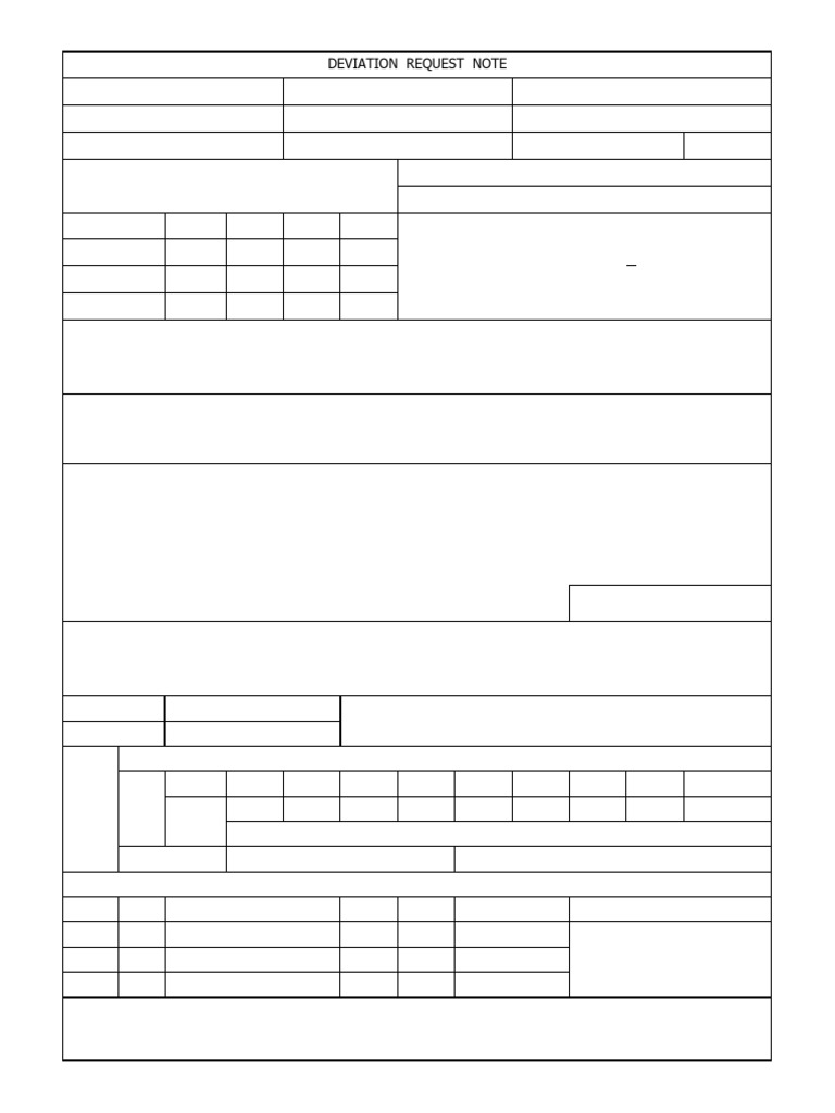 Deviation Request Note - Rev.01 F.qa.09 | PDF