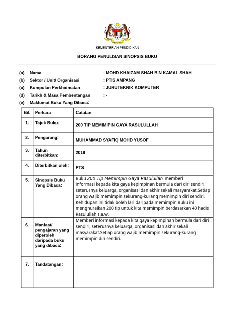 200 Tip Kepimpinan Berdasarkan Hadis | PDF