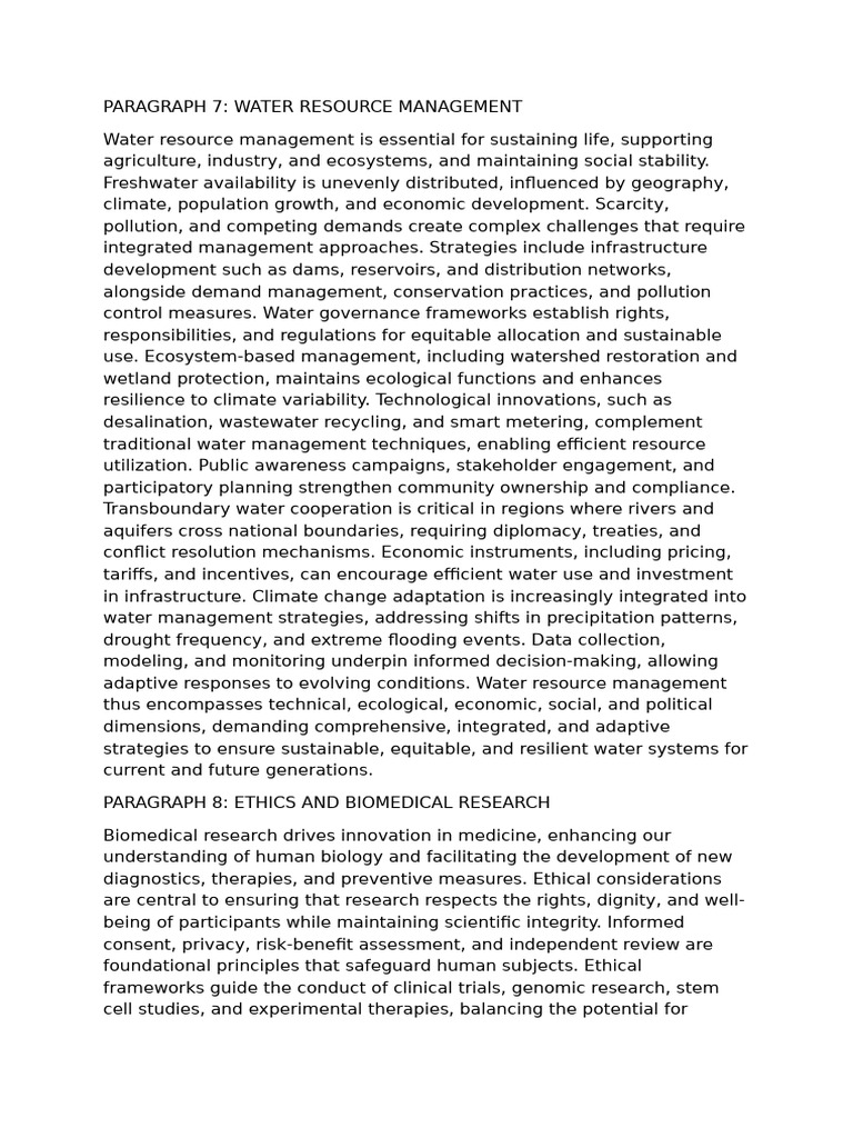 Paragraph 9 | PDF | Water Resources | Sustainability