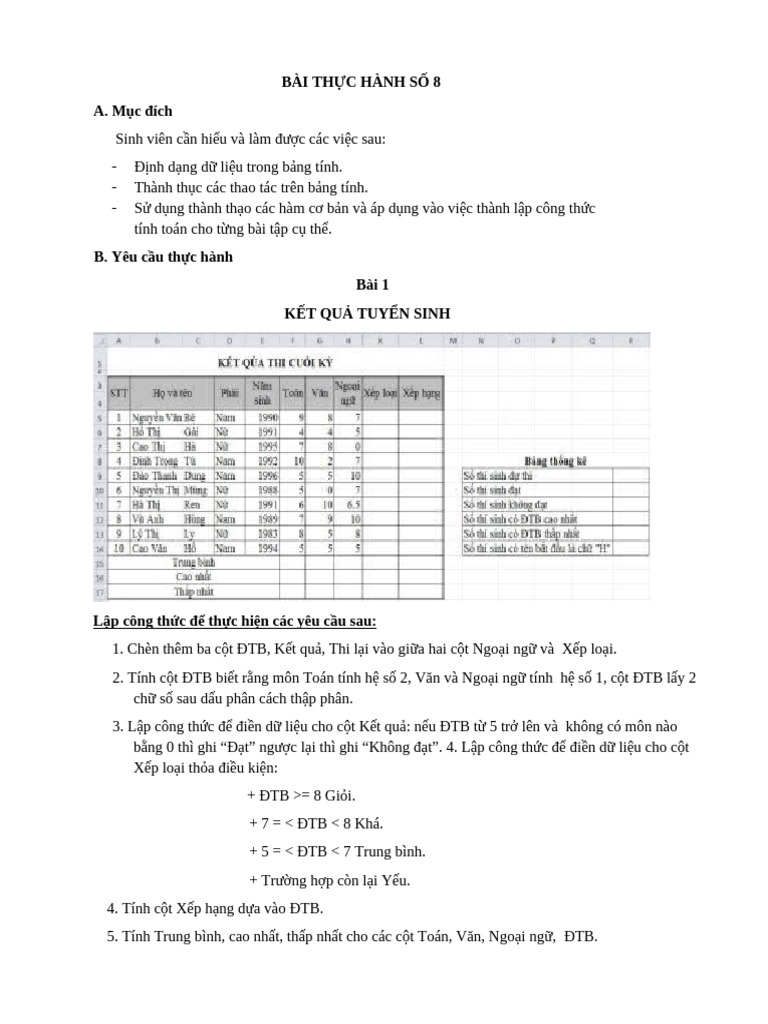 Bai Thuc Hanh Excel | PDF