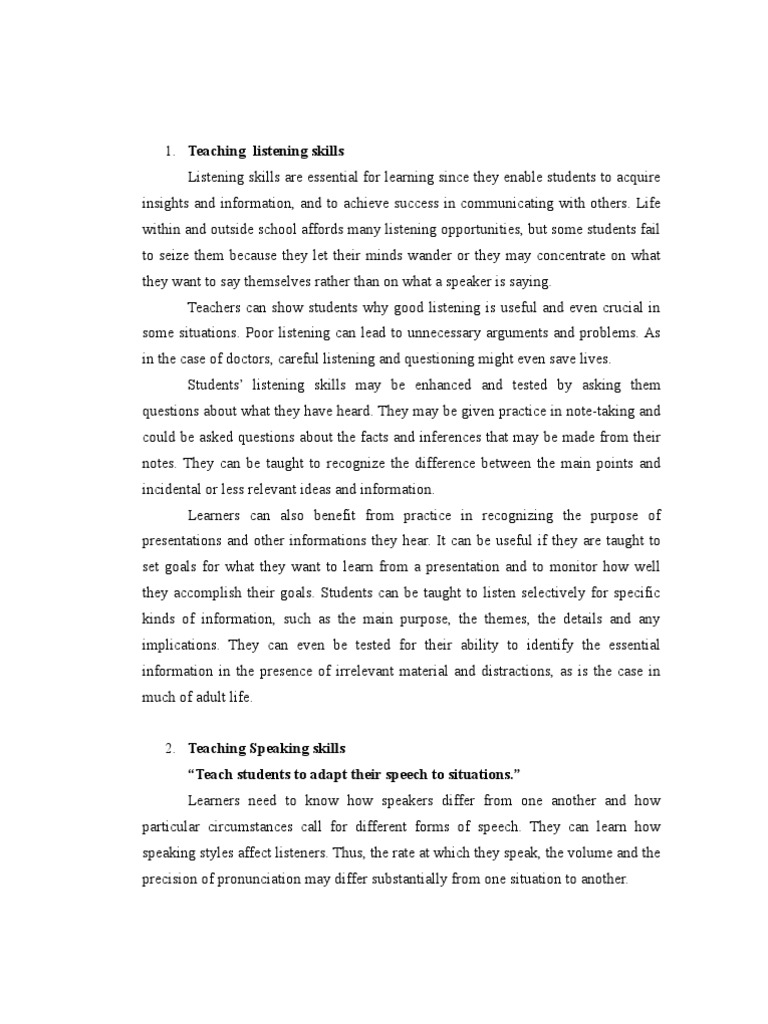 Teach Students To Adapt Their Speech To Situations. | PDF | Learning To ...