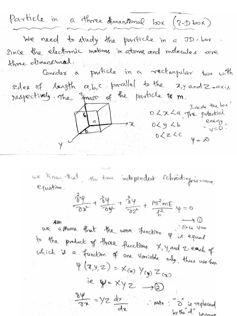 Particle in 3-D Box & Simple Harmonic Model | PDF