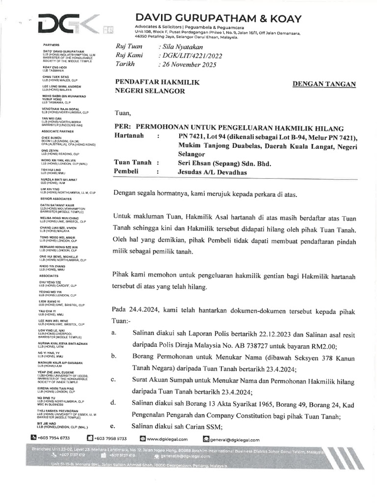Jesudas LTR To PHNS | PDF