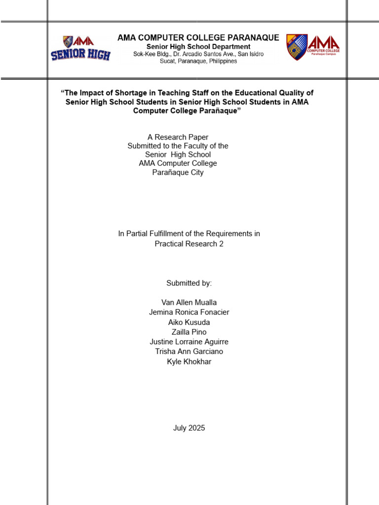 Teacher Shortage Impact on Student Performance | PDF
