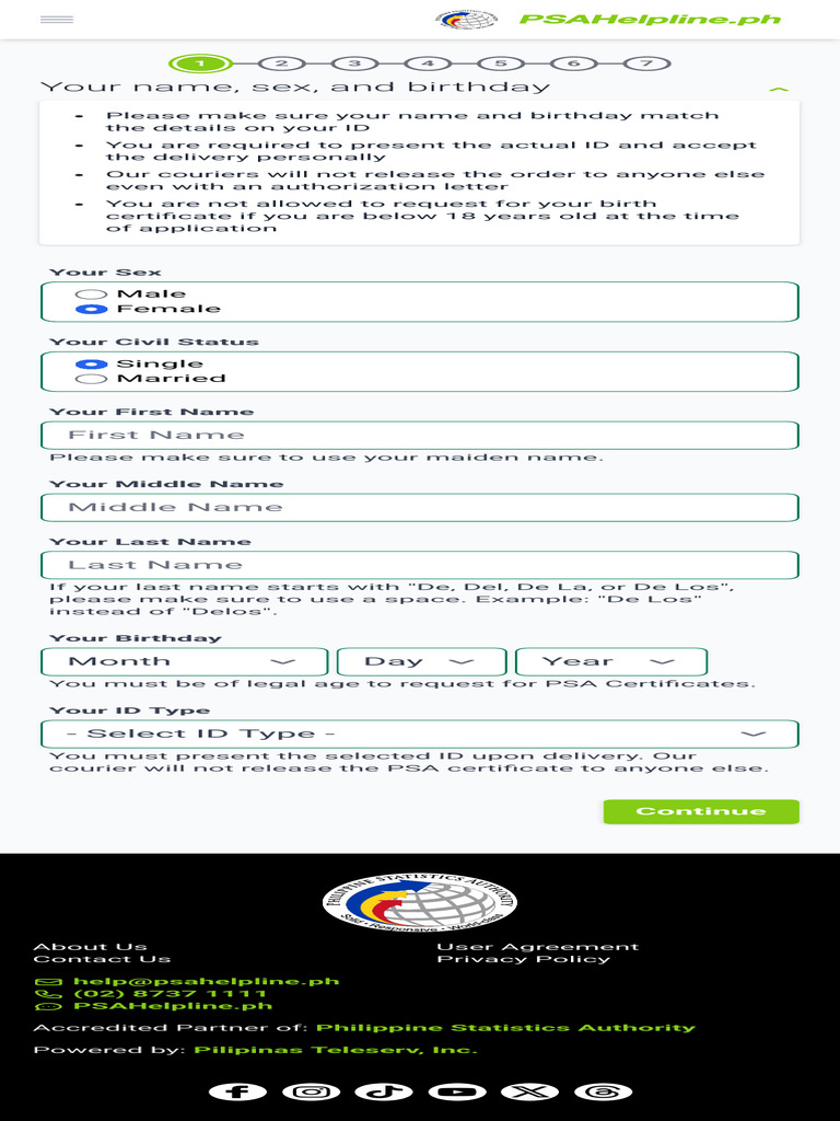 PSA Online Delivery - Requester PSAHelpline.ph | PDF