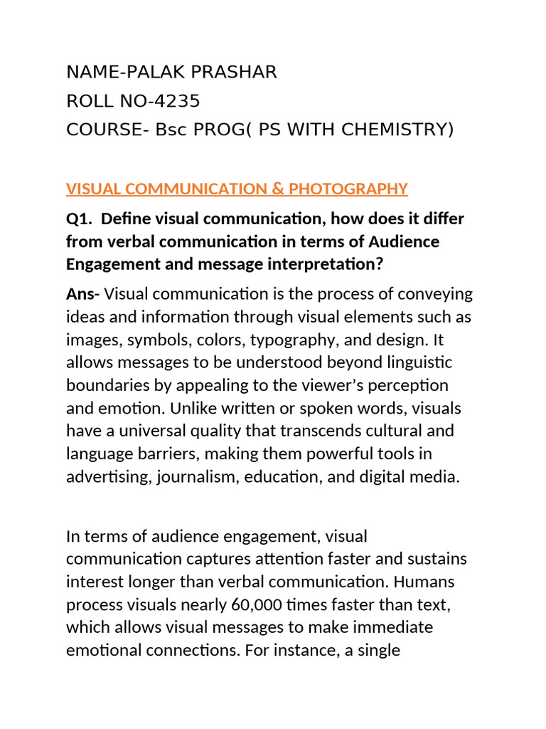 Visual Communication | PDF | Shutter Speed | Camera