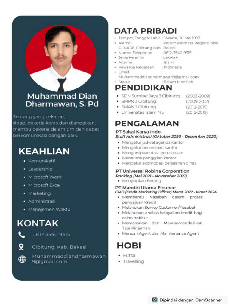 CV Muhammad Dian | PDF