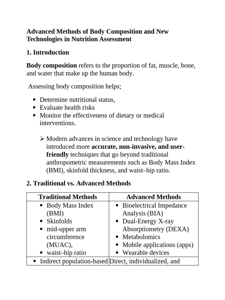 Advanced Body Composition Assessment Techniques | PDF | Metabolomics