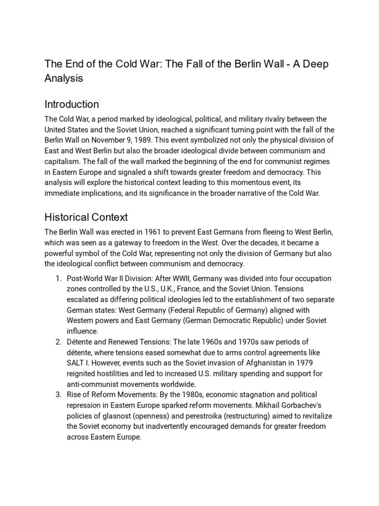 The End of the Cold War_ the Fall of the Berlin Wall - A Deep Analysis ...
