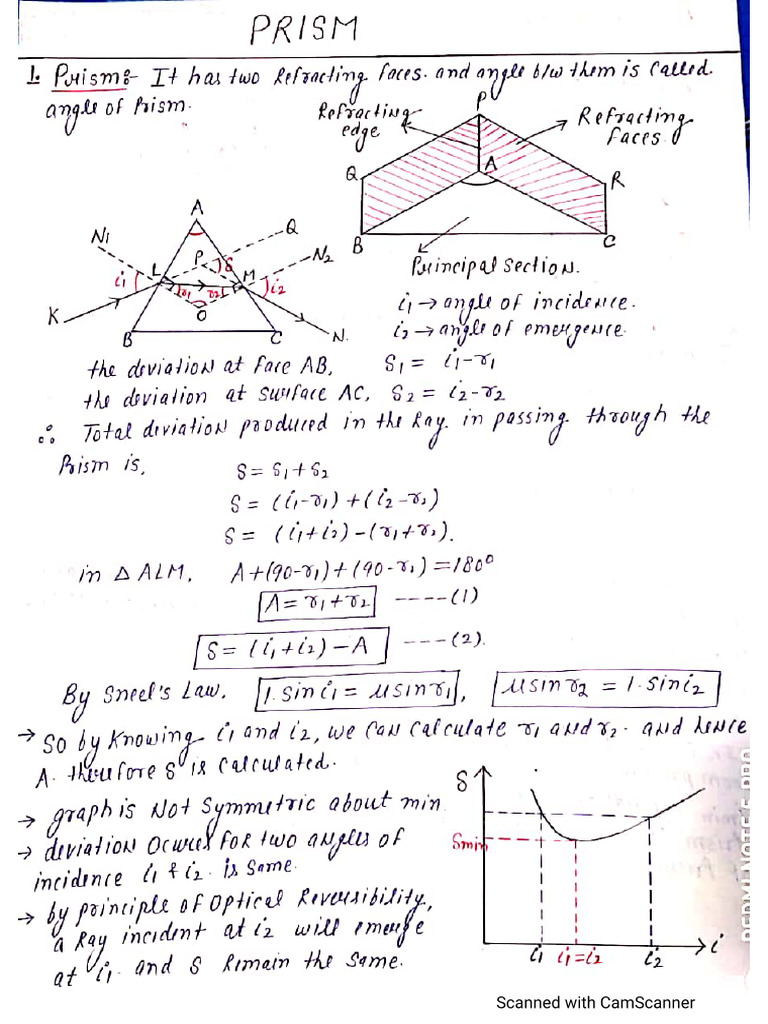 Ch9 Optics - Prism & Optical Instrument | PDF