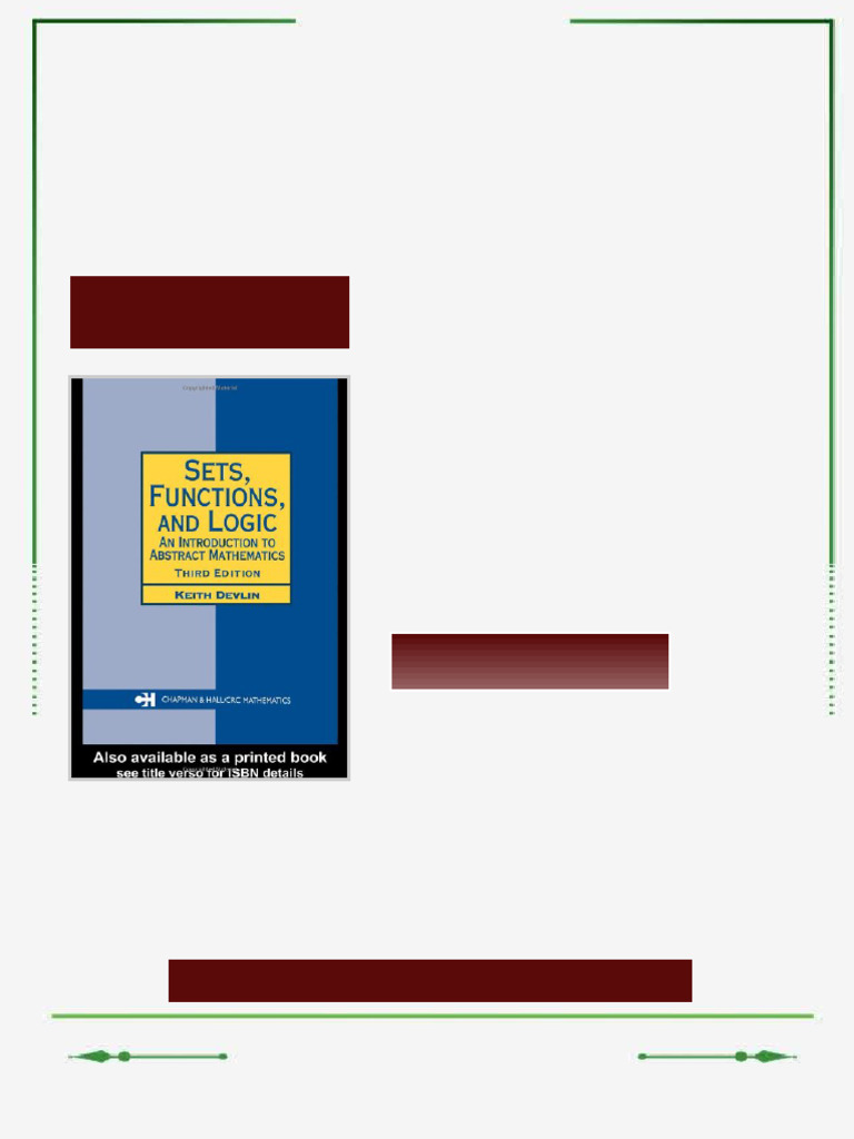 Sets Functions and Logic 3rd Edition Keith Devlin ebook ready-for ...