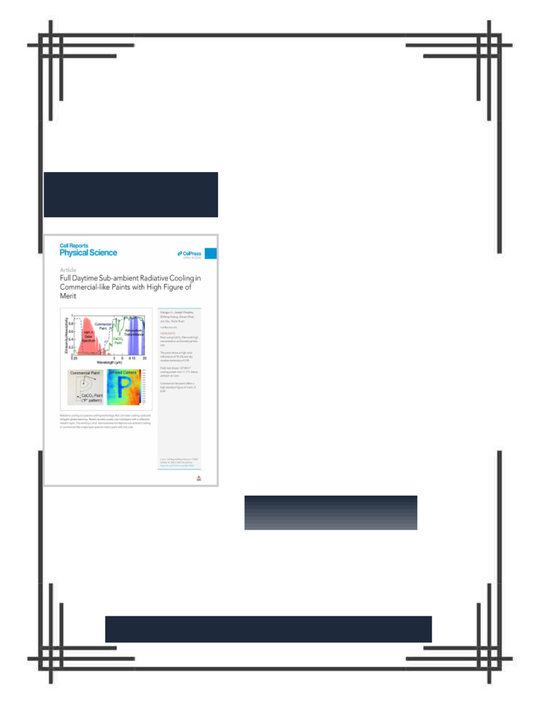 Full Daytime Sub-ambient Radiative Cooling in Commercial-like Paints ...